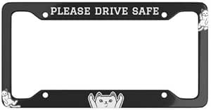 Amazon.com: Cat License Plate Frame-Please Drive Safe License Plate ...