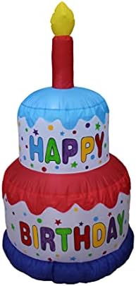 Amazon.com: 6 Foot Tall Happy Birthday Cake Inflatable with Candles ...