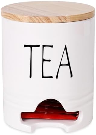 Amazon.com | Mud Pie FBA_ Ceramic Tea Bag Caddy, White: Dinnerware ...
