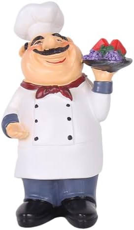 Amazon.com: Amosfun Resin Chef Mini Sculpture Craft Fruit Plate Chef ...