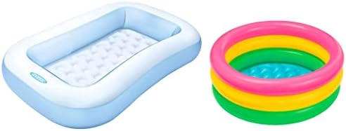 Buy Intex Inflatable Rectangular Pool, Multi Color&Intex Baby Bath Tub ...