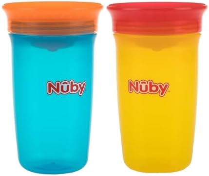 Amazon.com : Nuby Wonder Cup with 360 Smart Edge Silicone Rim - (2-Pack ...