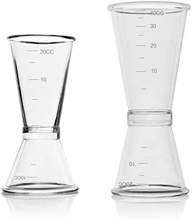 Set of 2 Stainless Steel 25/50 ml & 15/30 ml Cocktail Jigger Spirit ...