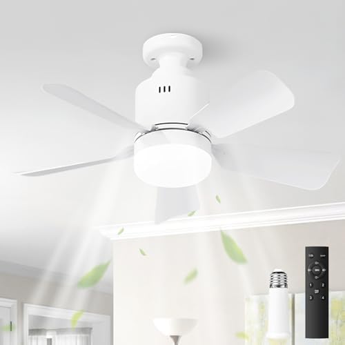 We Charger Socket Fan Light, 20.5IN Light Bulb Fan with Remote Dimmable ...