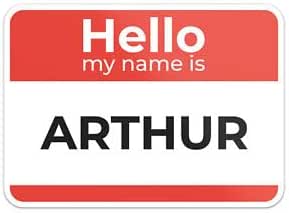 Amazon.com - Altok Graphics Set of 3 - Hello My Name is Arthur Sticker ...