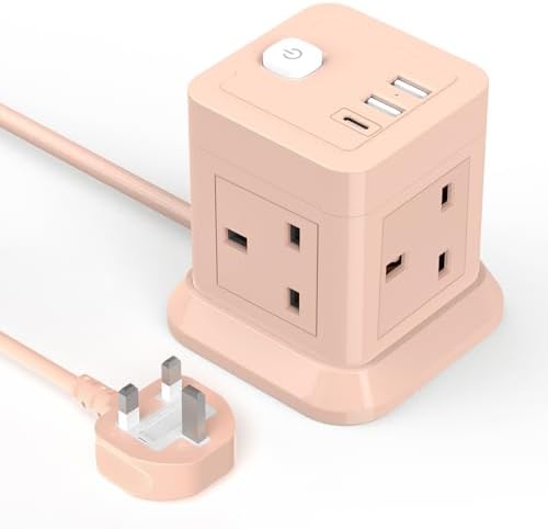 LIPWEL Extension Lead with USB Slots Power Strip 3 Way Extension Cords ...