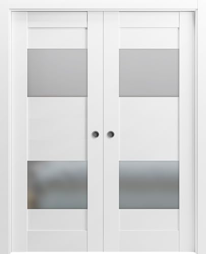 VDOMDOORS Sete 6222 | Interior French Double Pocket Doors with Frosted ...