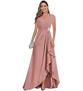 FEOLATE Women High Low Mother of The Bride Dresses for Wedding Tea ...