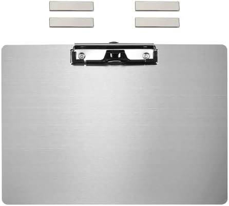 Amazon.com : 2 Pack Magnetic Clipboards with Pen Attached Black Clip Board with Low Profile ...