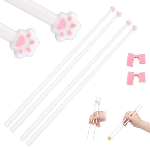 Amazon.com: 2 Pairs Cat Paw Chopsticks with Chopstick Helpers– Reusable ...