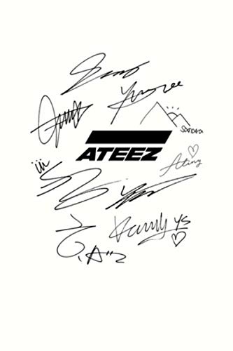 Ateez signatures: Notebook . journal . 6 x 9 collage ruled 120 pages ...