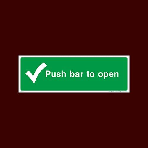Push bar to open (with tick) Sticker/Self Adhesive Sign - Fire, Push ...