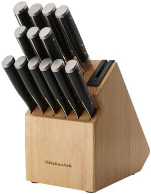 Amazon.com: KitchenAid Gourmet Knife Block Set with Built-in Sharpener ...