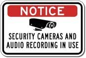 Amazon.com : Notice Security Cameras And Audio Recording In Use Sign ...