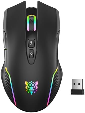 Wireless Gaming Mouse, 2.4Ghz Connection, 5 RGB Backlit Modes ...