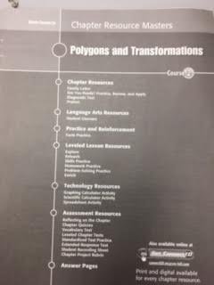 Math Connects Chapter Resource Masters Polygons and Transformations ...