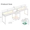 Amazon.com: Coleshome 98 Inch 2 Person Computer Desk with Storage ...