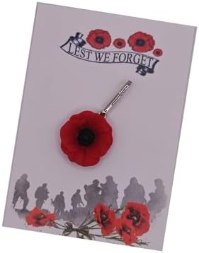 Handmade Red Poppy Dog Tag – 23mm Resin Flower Charm for Pet Collar ...