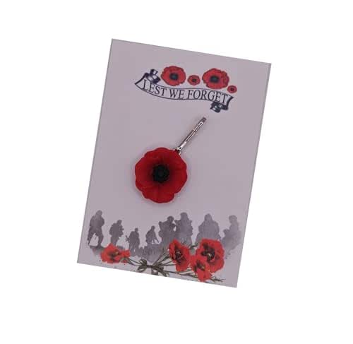 Handmade Red Poppy Dog Tag – 23mm Resin Flower Charm for Pet Collar ...