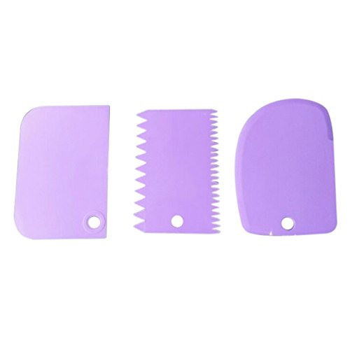 3pcs/set Plastic Cake Smoother Cake Scraper Spatula Set Dough Cutter ...