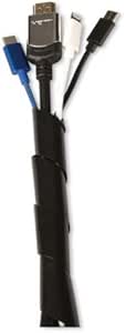 Amazon.com: RCA Cable Management Spiral Wrap, 0.5" x 78", Black ...