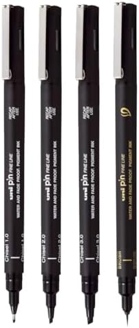 uni-ball PIN-200 CS1,CS2,CS3 & BR-50EF Calligraphy Pen Set | Black Ink ...