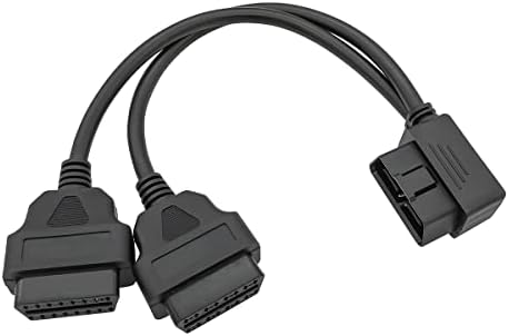 Amazon.com: Right Angle OBD2 Splitter, 16 Pin Extension Y Cable, 1 Male to 2 Female, 1ft 24AWG ...
