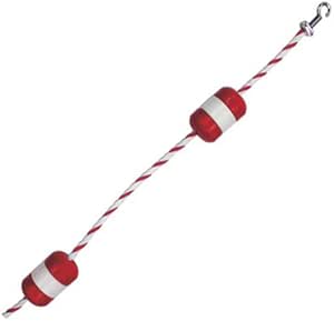 Pool Safety Rope and Float Kit - 20 Feet - 1/2 Inch Red and White Rope ...