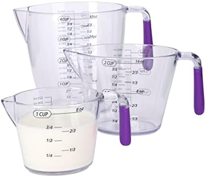 Colourworks Measuring Jug Set, 3-Piece Plastic Measuring Jug with 200 ...