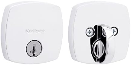 Kwikset Midtown Deadbolt Lock, Polished Chrome Modern Exterior Keyed ...