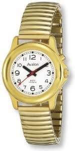 Amazon.co.jp: Avalon Mens EZC Low Vision One Button Talking Watch, Gold ...