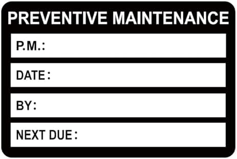 Amazon.com : 2x3 inch 200 PCS Black Preventive Maintenance Stickers for ...
