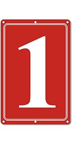 Amazon.com : i-CowFun Premium Aluminum Number Signs 5, Metal 12" X 8 ...