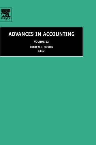 Amazon.com: Advances in Accounting (ISSN Book 23) eBook : Reckers ...