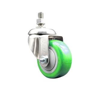 Amazon.com: Polyurethane Swivel Stem Caster with 3 Inch Green Caster ...