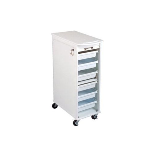 Alkali Scientific 50100 White HDPE Lockable Narrow Lab Cart with 4 ...