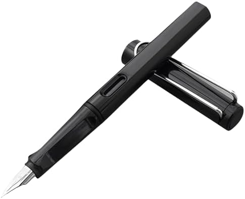 Homeaura Black Plastic Fountain Pen with F Nib | Ink Refill Converter ...