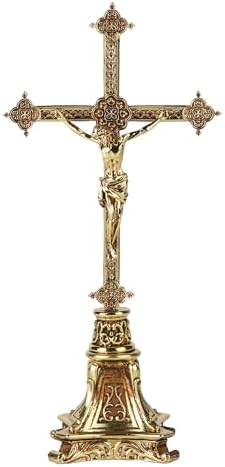 Amazon.com: BC Catholic Metal Standing Crucifix, Jesus Christ Cross for ...