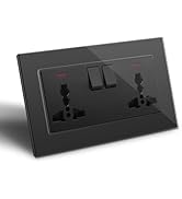 BSEED Double Switched Universal Wall Socket with USB C & USB A - 2 Gang ...