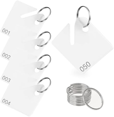 Amazon.com : 50 Pcs Key Tags Plastic Slotted Tags with Upgrade Round ...