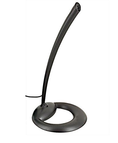 Black Microphone with Stand Table Top Mic Noise Cancelling Tabletop ...