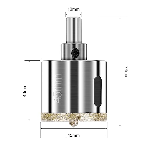 flintronic Diamond Drill Bit, 45mm Drill with Center Guide Bit, Glass ...