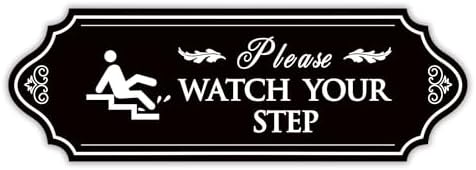 Amazon.com: Please Watch Your Step Sign, Self-Adhesive Waterproof Vinyl ...