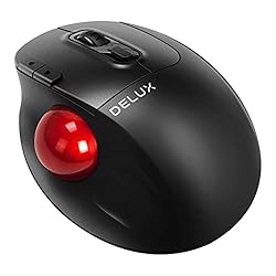 Amazon.com: DeLUX Bluetooth Trackball Mouse, Wireless Ergonomic ...