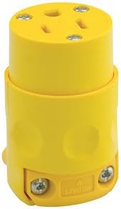 Leviton 660-515CV-0CV 15 Amp Vinyl Connector Grounded 125 Volt, Yellow ...