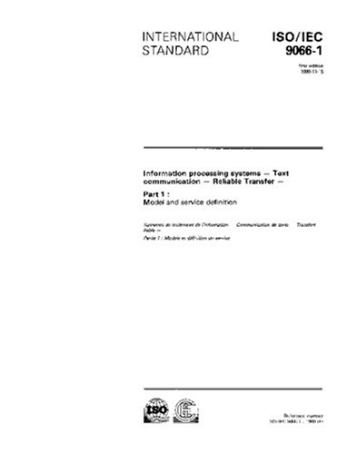 Amazon.fr - ISO/IEC 9066-1:1989, Information processing systems - Text ...