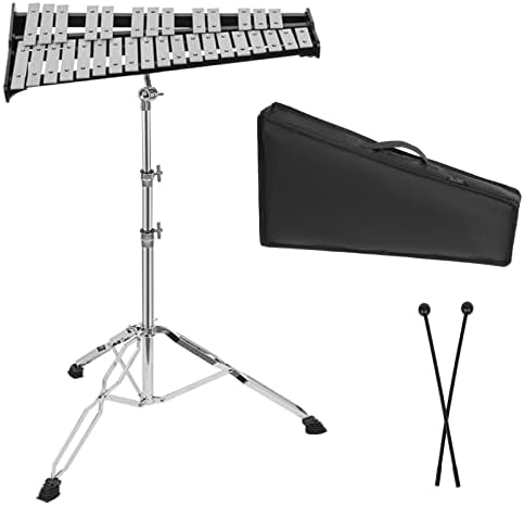 COSTWAY 30 Notes Glockenspiel Bell Kit, Percussion Xylophone with 8 ...