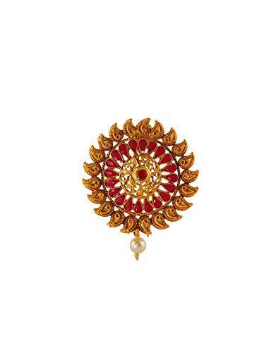 Buy Anuradha Art Golden Finish Wonderful Maharashtrian Hair Brooch ...