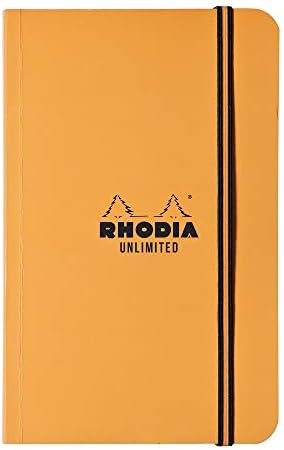 RHODIA 118558C - Unlimited Orange Elastic Notebook - 9x14 cm - Ruled ...