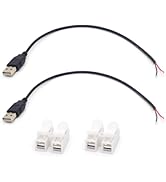 Amazon.com: ELNONE 2PCS USB Female Pigtail 2 Wire,0.3M/1Ft 20AWG USB 2. ...